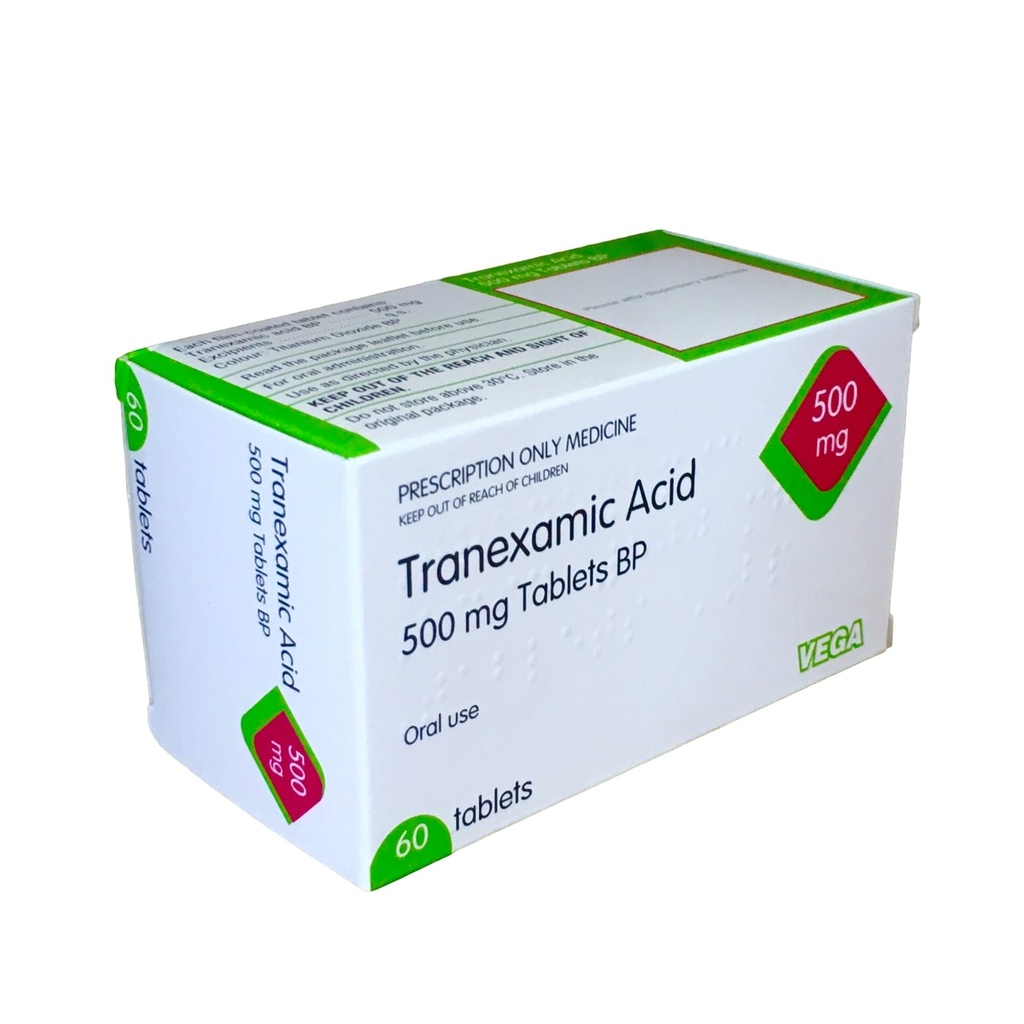 TRANEXAMIC ACID 500MG TABLETS 60s VEGA UK | Meldinpharma